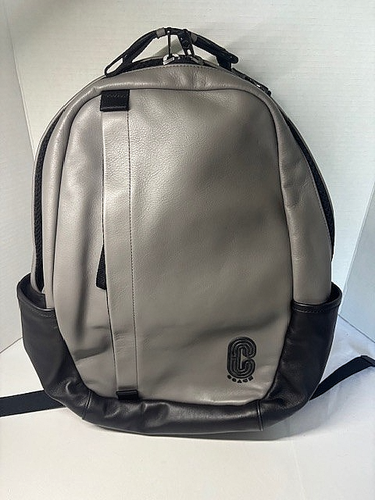 Men's Coach Edge Backpack Leather Full Size Backpack - Gray and Black ...