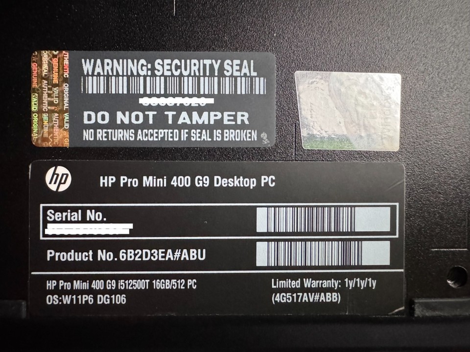 HP PRO Mini 400 G9 Desktop PC - I5 12Th Generation / 16GB / 500GB SSD ...