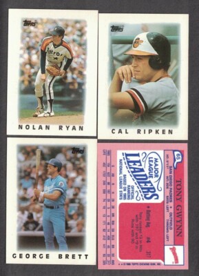 1986 TOPPS MINI 66 CARD SET NR-MT-MT NOLAN RYAN, BRETT, TONY GWYNN, CAL ...