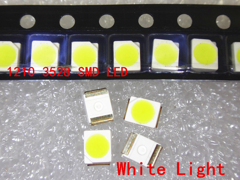 1000pcs 3528 White Ultra Bright Light Diode 1210 SMD LED white light ...