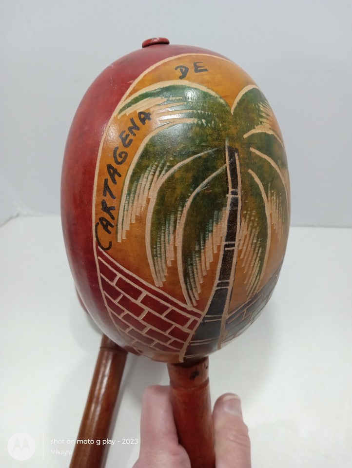 Cartagena De Indias Handmade Maraca Set of 2 Wooden Musical Instruments ...