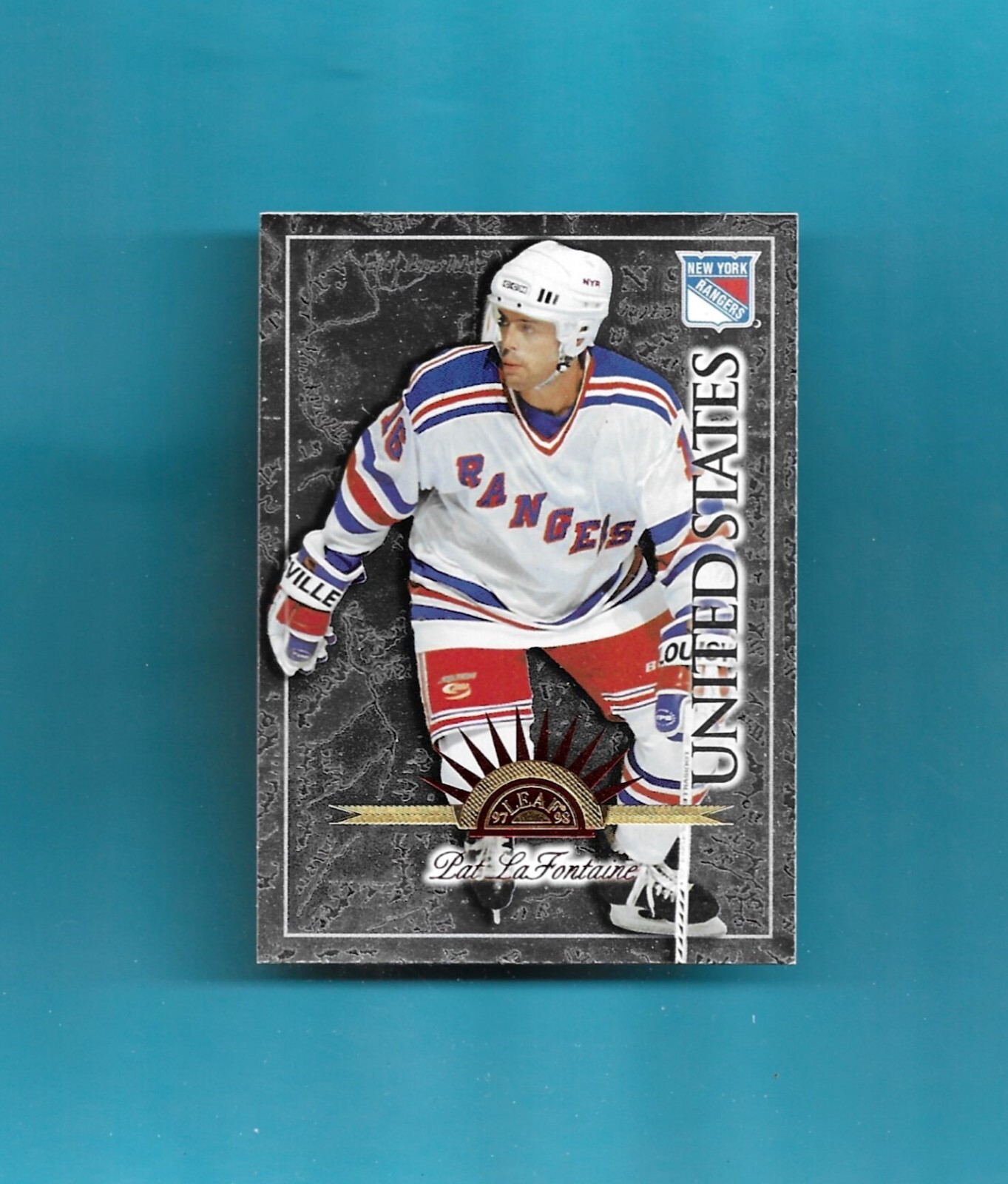 1997-98 Leaf International Red # 34 PAT LAFONTAINE USA NEW YORK RANGERS ...