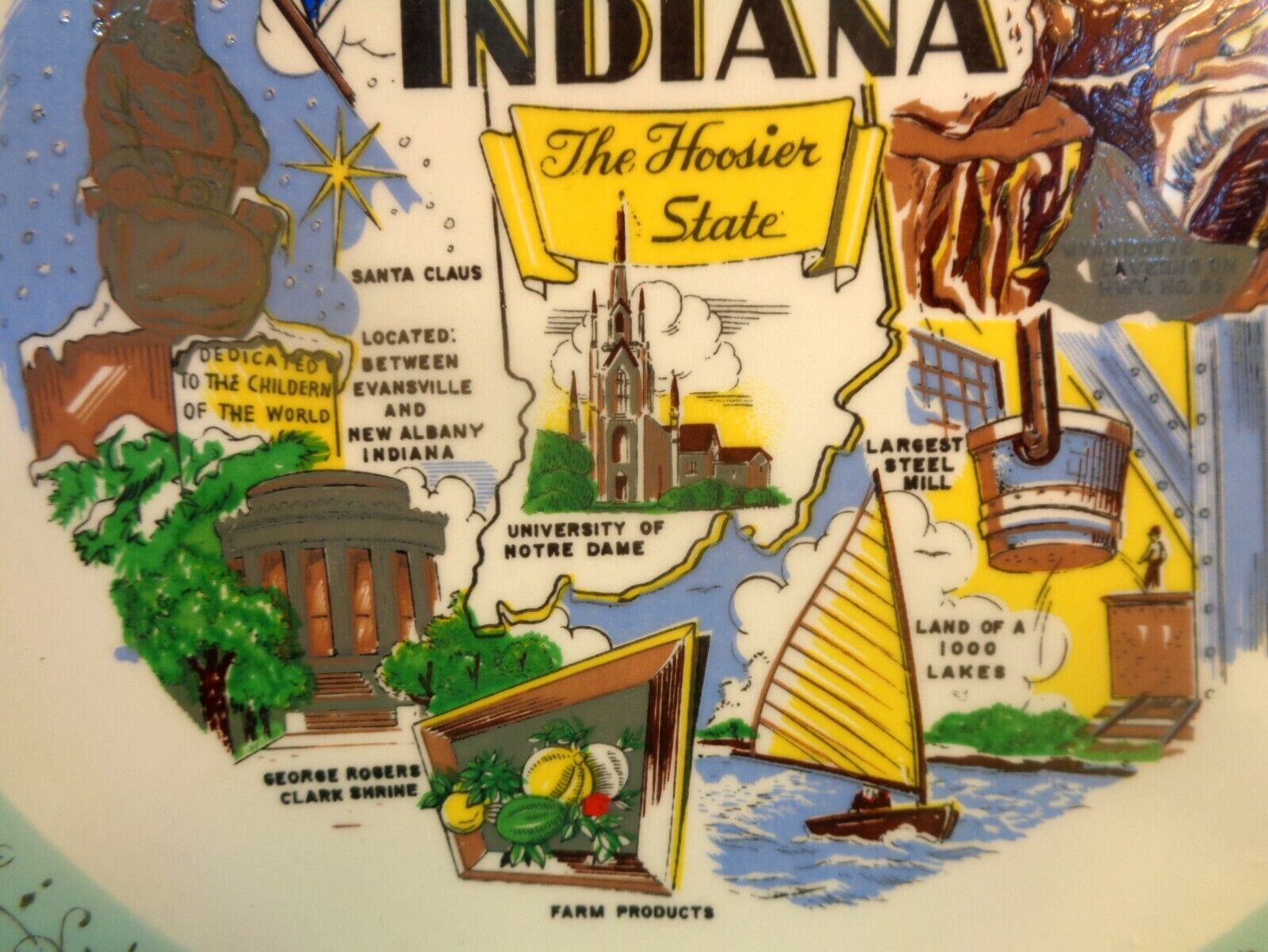 Indiana/The Hoosier State 10 1/4" Souvenir Plate (Used/EUC) | eBay
