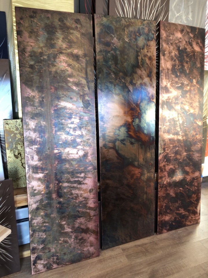 Vertical Distressed Copper Designer Radiator Made To Order 500/1800mm ...
