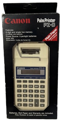 Vintage Canon Palm Printer PZ-D Battery Powered Printing Calculator ...