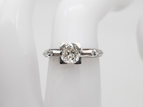 Antique 1920 Signed WB $6000 1ct VS I Old Mine Cut Diamond Platinum ...