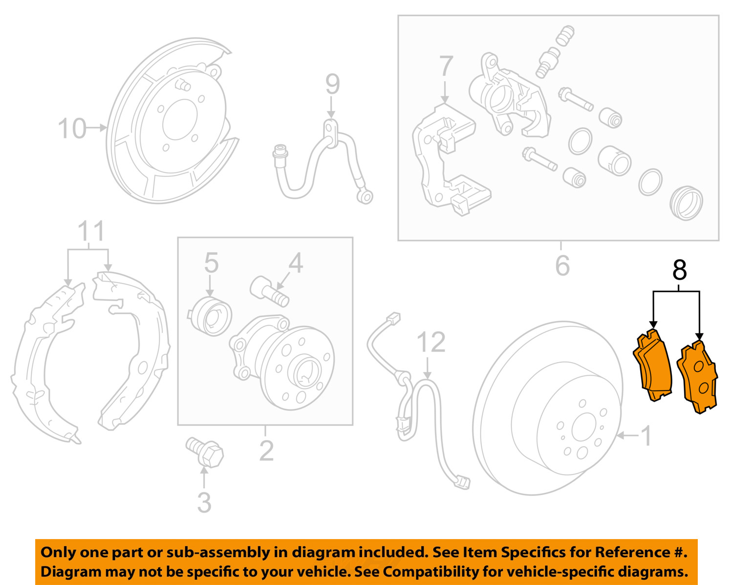 TOYOTA OEM 12-16 Camry Brake-Rear Pads 0446606200 | eBay