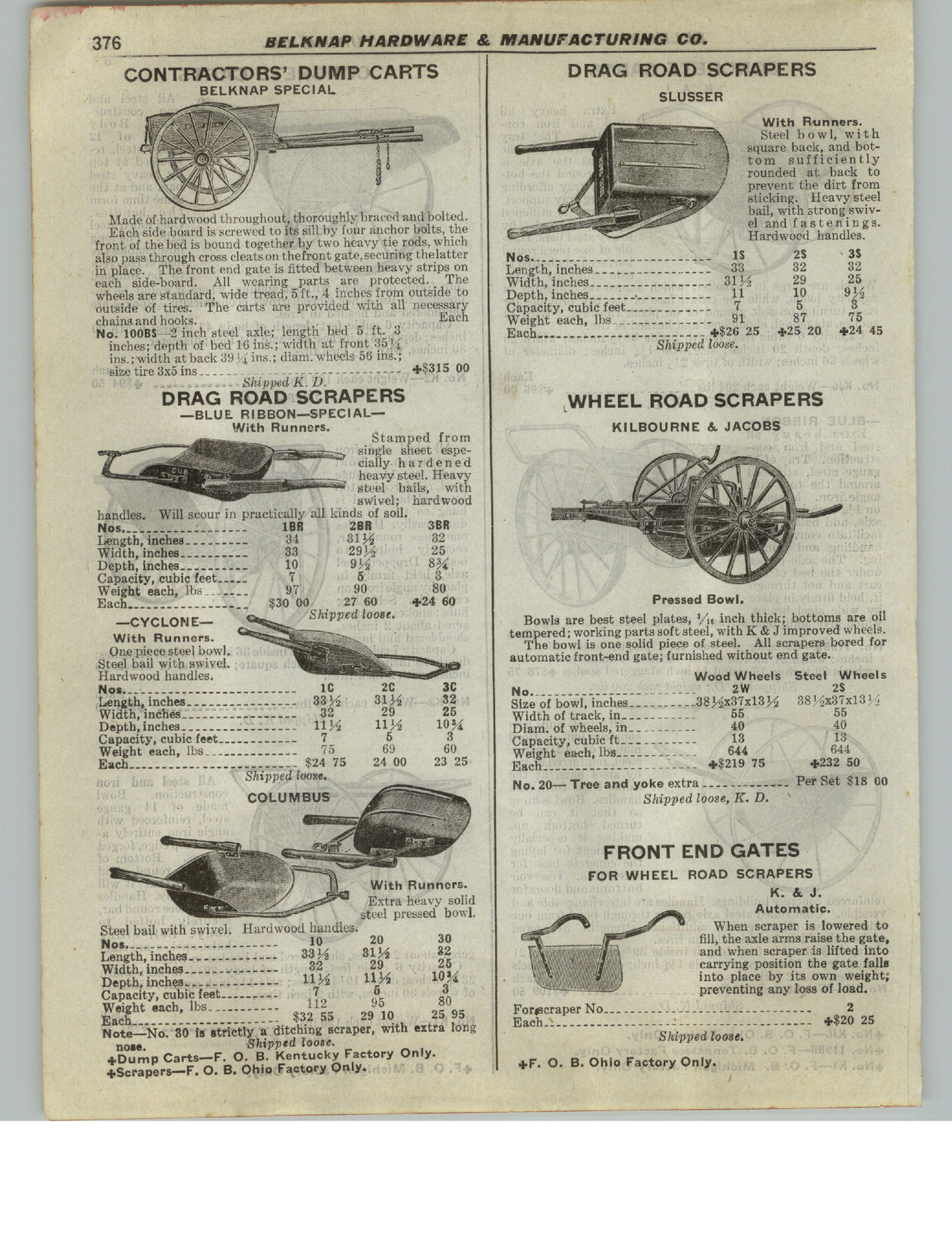 1922 PAPER AD Slusser Kilbourne & Jacobs Columbus Blue Ribbon Drag Road ...