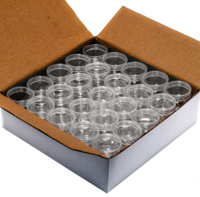 200 Pack 10 Gram Clear Plastic Jars Cosmetic Container with Lids J1-200 ...