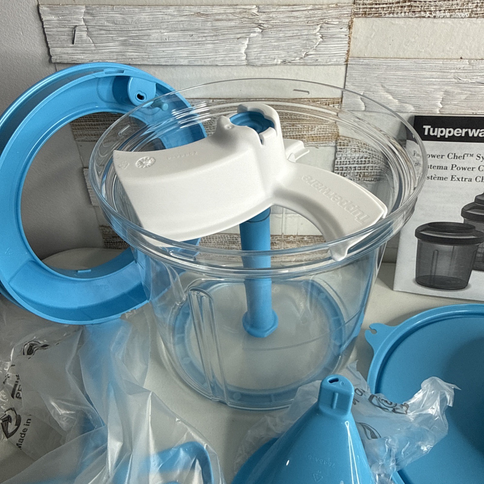 Tupperware Power Chef System NEW COMPLETE SET Pull Cord Manual Blender ...