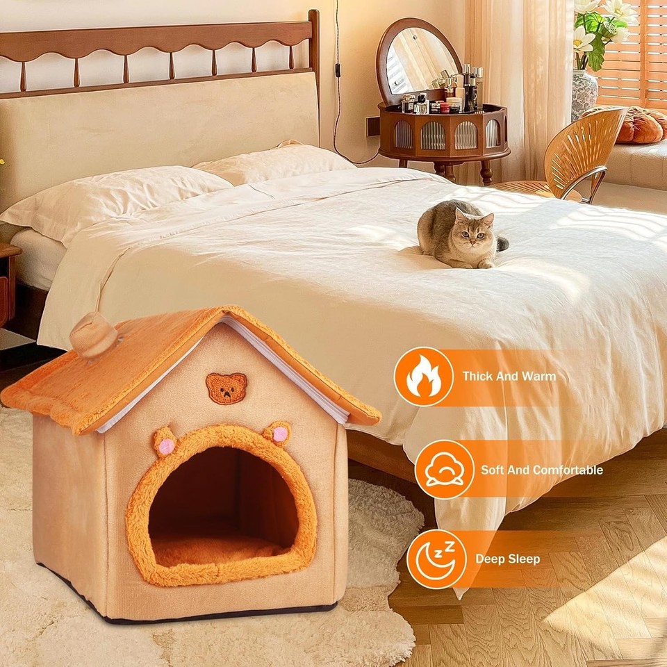 Cat House Inside Cat Sleeping Tent Dog House Bed Indoor With Non-Slip ...