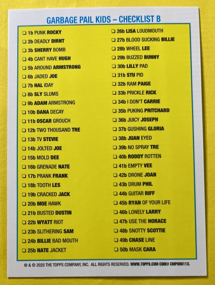 Mask Cara 2024 Topps Garbage Pail Kids Green Day Battle BOOGER GREEN ...