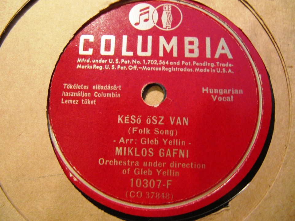 MIKLOS GAFNI Jewish HUNGARIAN Gleb Yellin ORch KESO OSZ VAN/ Csak Egy ...