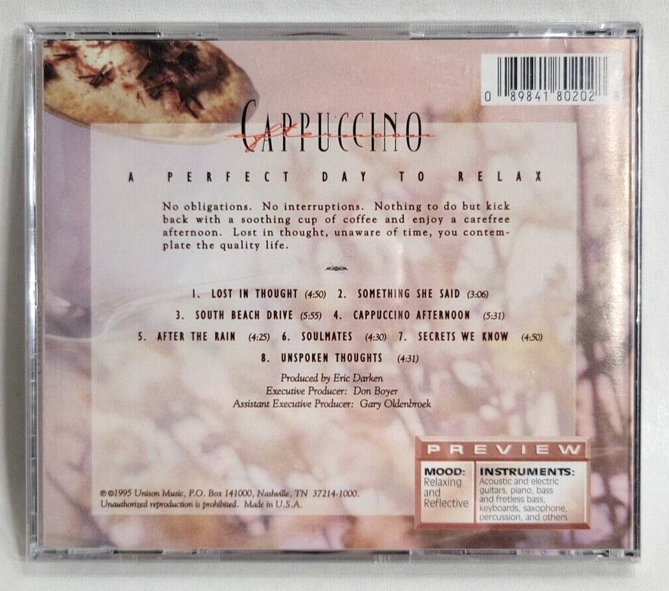 Cappuccino Afternoon by Eric Darken (CD, 1995, Unison) New Sealed ...