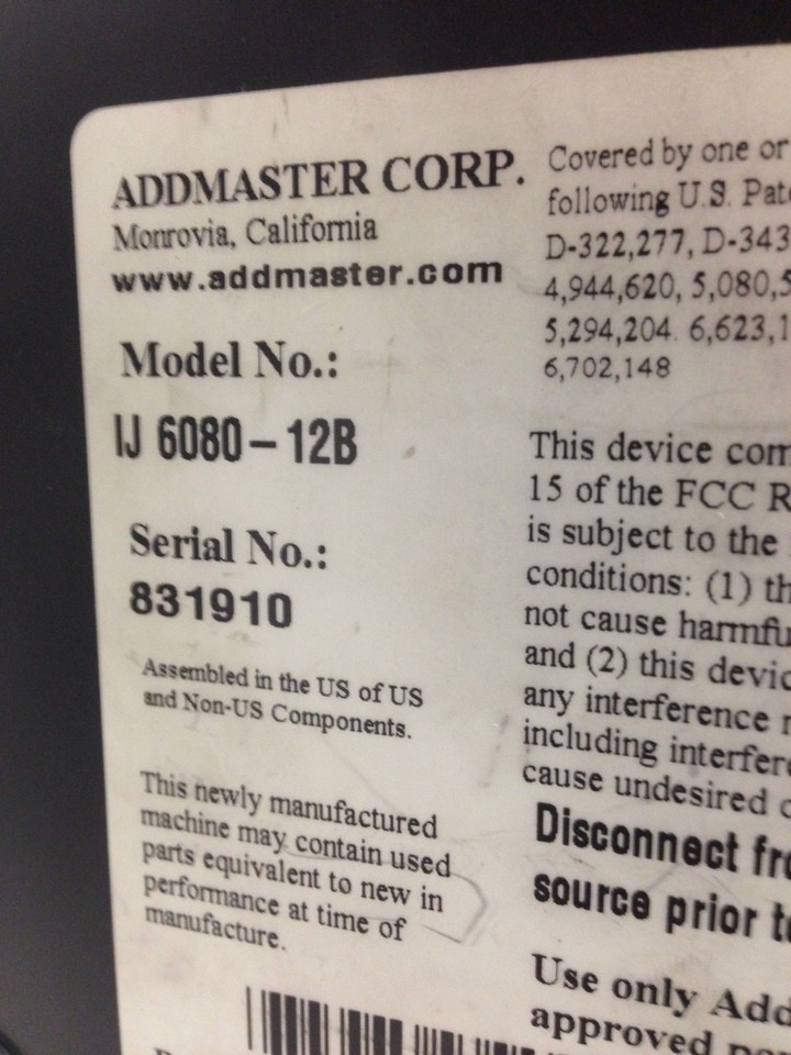 Addmaster IJ6080-12B black color Label Inkjet Printer USB | eBay