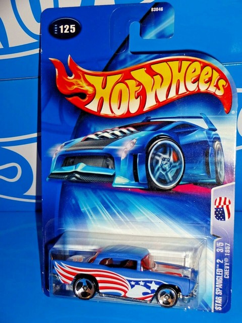 Chevy 1957 Blue 2004 Star Spangled 2 Chrome 3sp Hot Wheels 178 for sale ...
