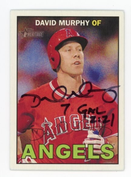 SIGNED BASEBALL CARD AUTO TOPPS 2016 HERITAGE DAVID MURPHY #303 LA ...