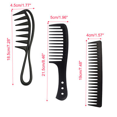 3 Pcs Large Tooth Combs Wide Tooth Comb Shark Teeth Curl Comb for Men ...