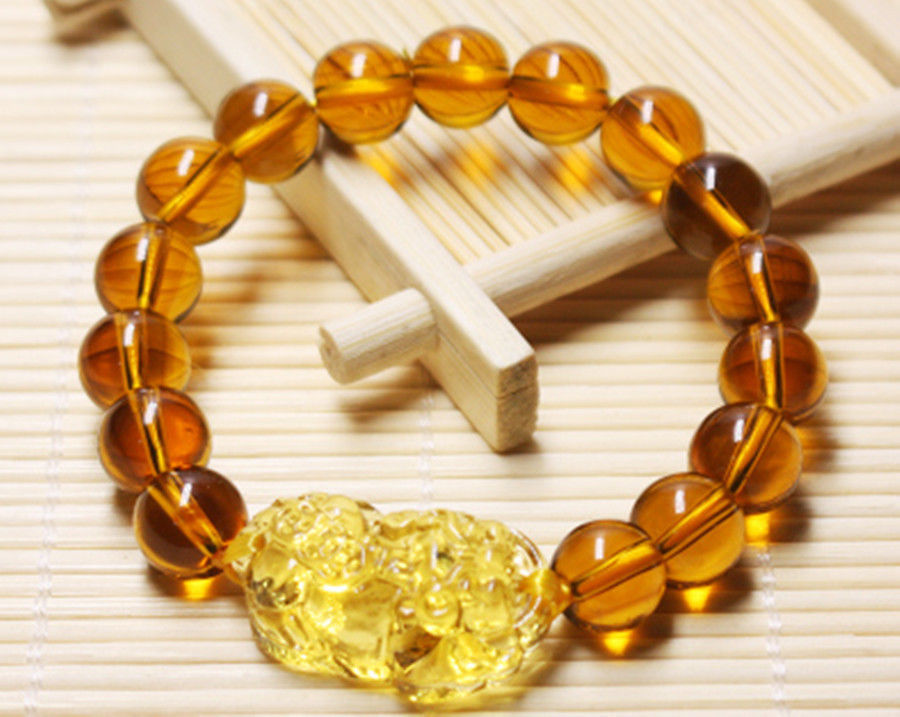 New 12mm Feng Shui Citrine Yellow Pi Yao Pi Xiu Bracelet Bead for ...
