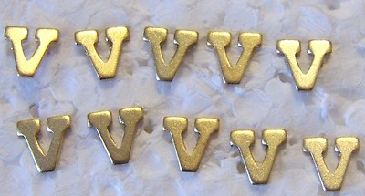 MILITARY MEDAL RIBBON ATTACHMENT LETTER "V" FOR VALOUR PACK OF 10 ...