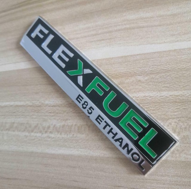 Metal Chorme Flex Fuel E85 Ethanol Car Side Fender Tail Emblem Badge ...