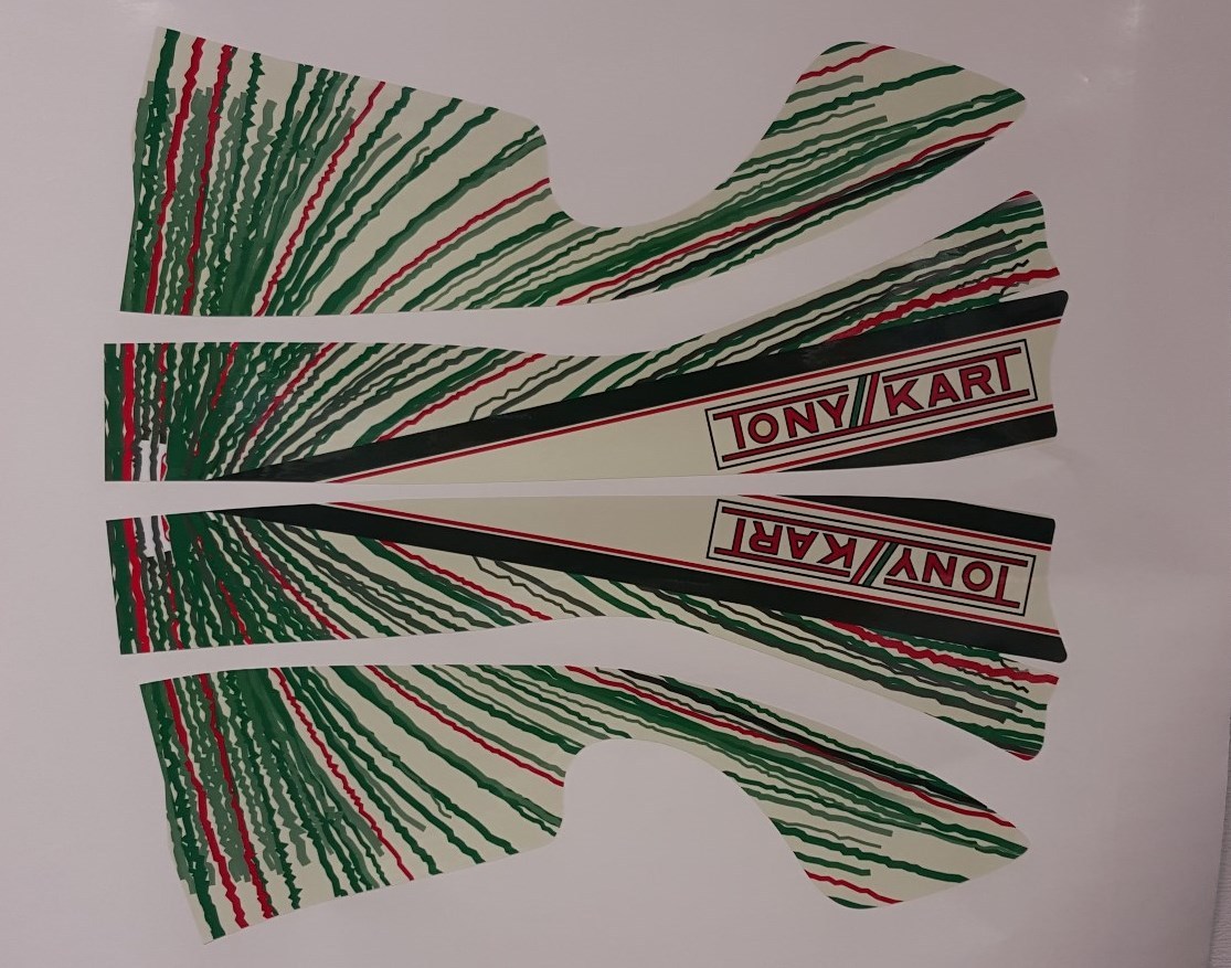 TONY KART TONY-KART STICKER KIT BUMPER GRAPHICS SHIFTER RACING SET OF 2 ...