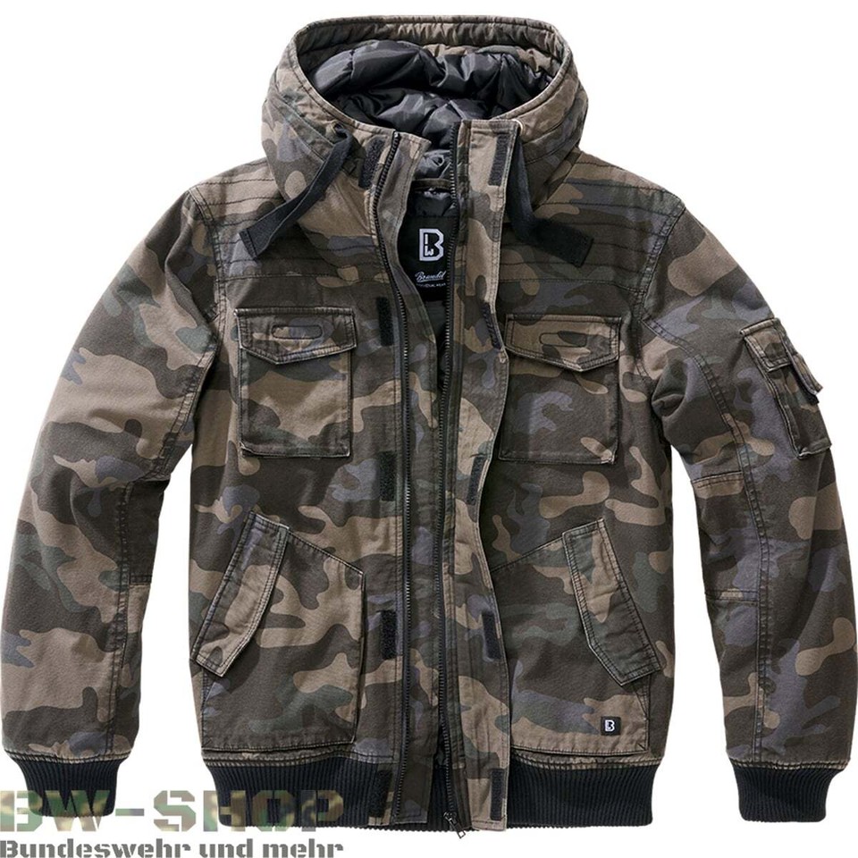 BRANDIT BRONX JACKE ARMY OUTDOOR WINTERJACKE GEFÜTTERT KAPUZE BLOUSON ...