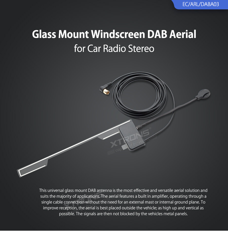 XTRONS Glass Mount Windscreen DAB Digital Aerial Antenna For Car Radio ...