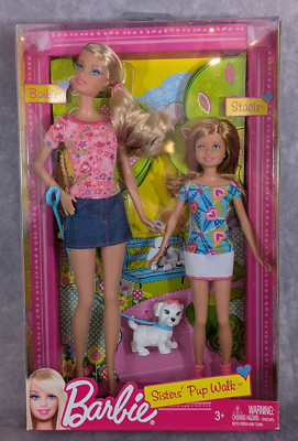 2011 Mattel Barbie Sisters' Pup Walk Barbie & Stacie & Dog Set #W3285 ...