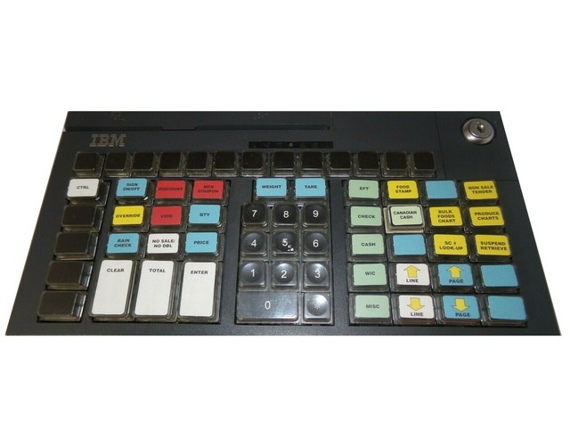IBM POS Cash Register Black Keyboard 65Y4037 44T4059 Good Condition | eBay