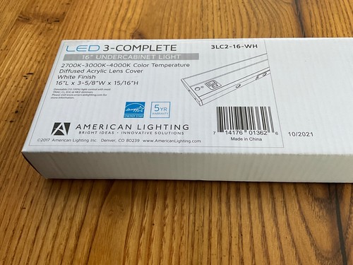 American Lighting LED 3 - COMPLETE 3LC2-16-WH Undercabinet Light | eBay