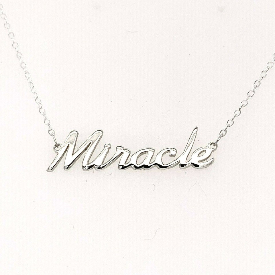 Miracle Name Plate Necklace Pendent Sterling Silver female Personalized ...