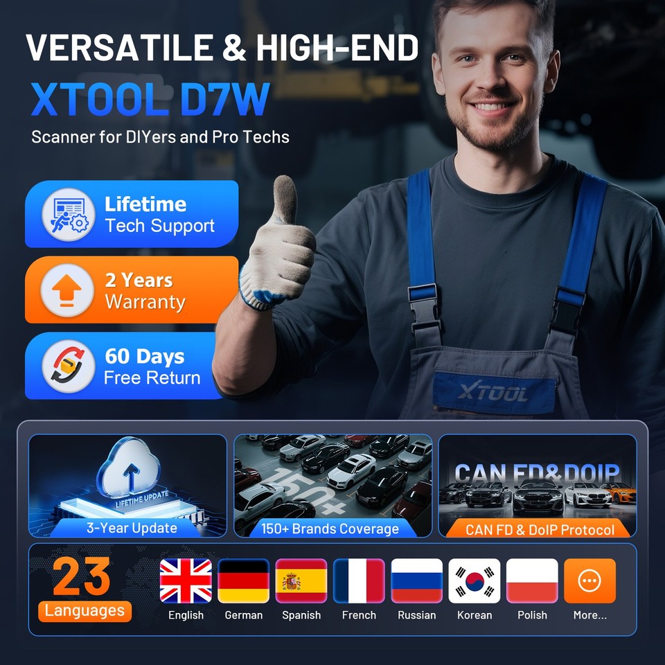 2025 XTOOL D7W V2.0 Full System Diagnostic Bidirectional OBD2 Scanner ECU Coding | eBay