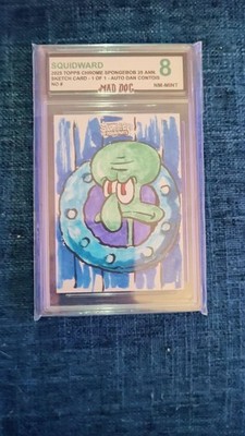 2025 Topps Chrome SpongeBob SquarePants Hand Drawn Sketch Card 1/1 ...