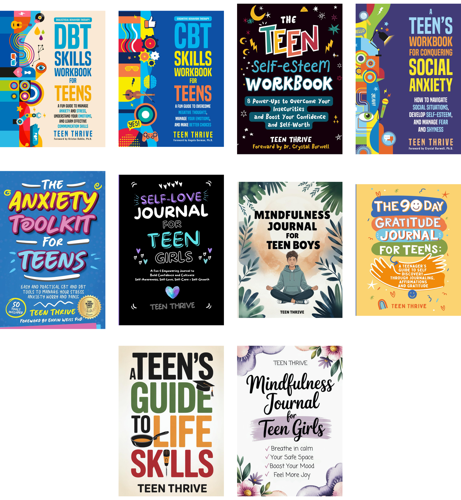 Teen Thrive Therapy and Mental Health Books For Teens 10-Book Paperback ...