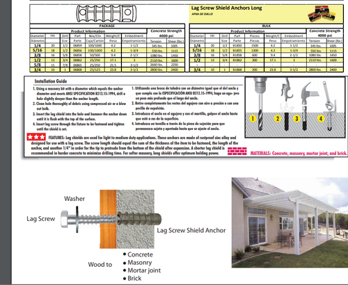 (Qty 10) 5/16" x 1-3/4" Lag Shield Anchor Long Zinc Alloy 1/2" Hole | eBay