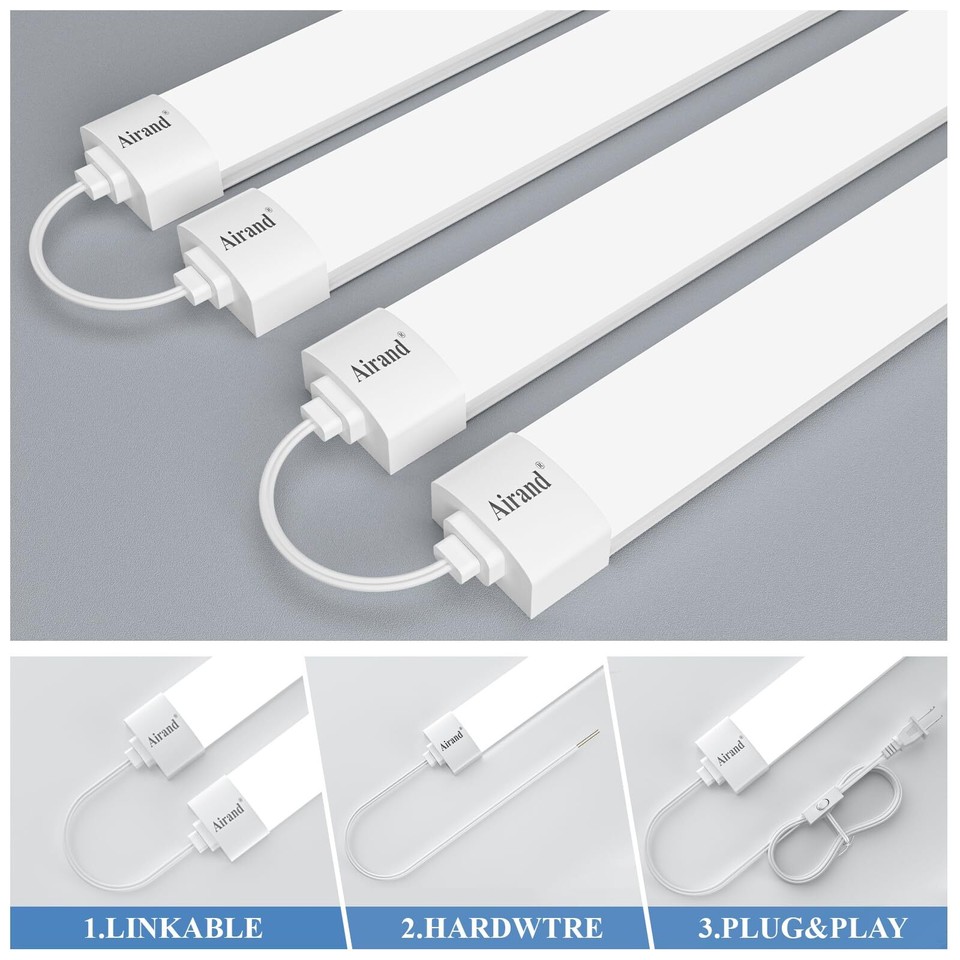 Utility Led Light With Plug 2pcs Linkable Fixture 2ft 4ft Waterproof ...