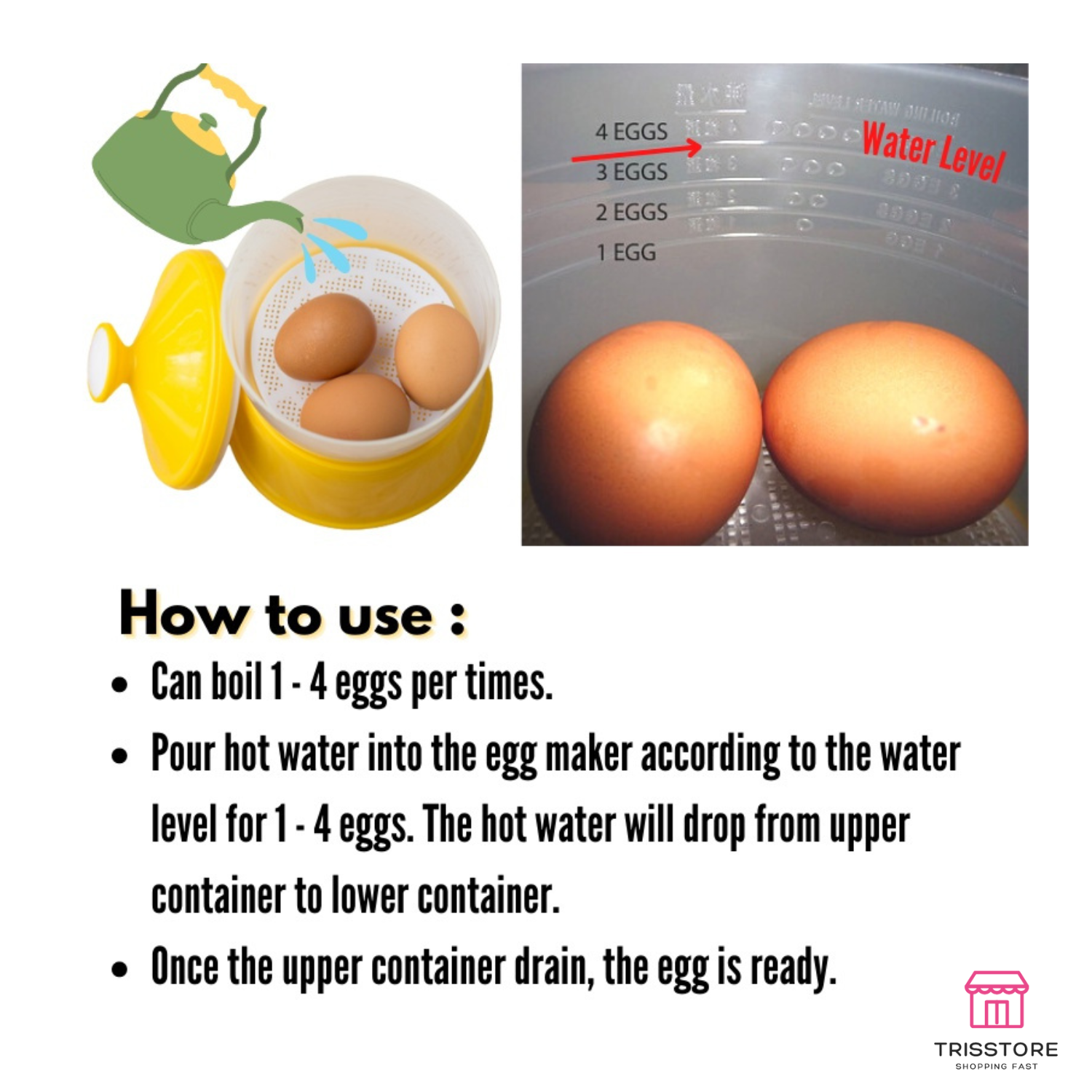 Hard boiled Egg Maker Tool For Diet Traditional Egg Container Instant ...