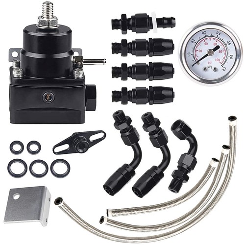 Universal Adjustable Fuel Pressure Regulator Kit 70psi Gauge AN6 ...