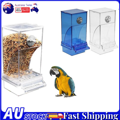 NEW No Mess Bird Feeders Automatic Parrot Feeder Drinker Acrylic Food ...