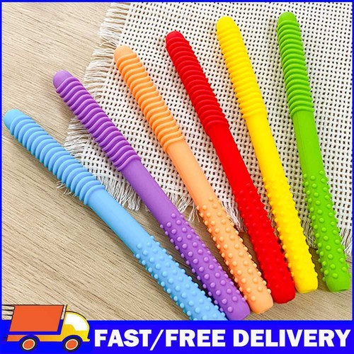 Biting Chewing Straws Soother Bpa Free Teether Tubes for 6 Months and ...