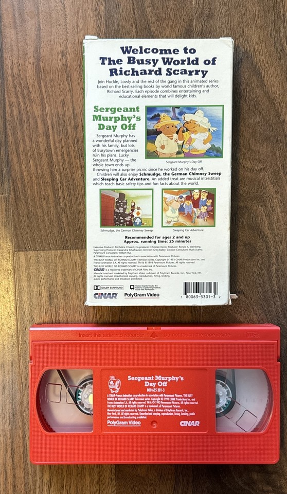 The Busy World of Richard Scarry~ Sergeant Murphy's Day Off VHS Video ...