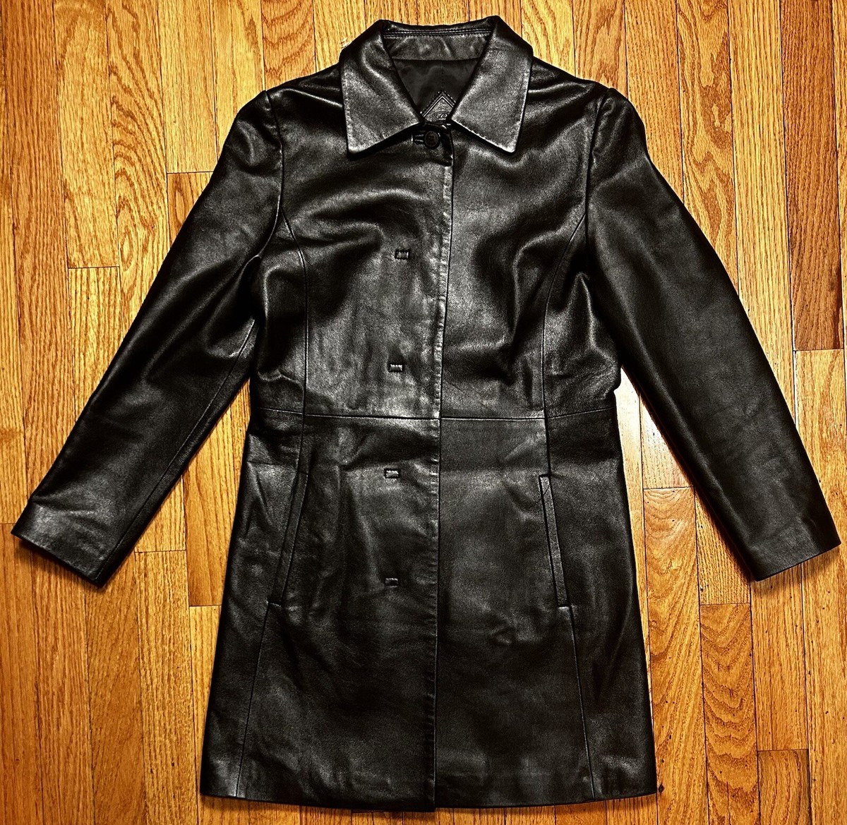 Tonino Lamborghini Black Women's Italian Leather Trench Coat Tonino Lamborghini Black Women's Italian Leather Trench Coat