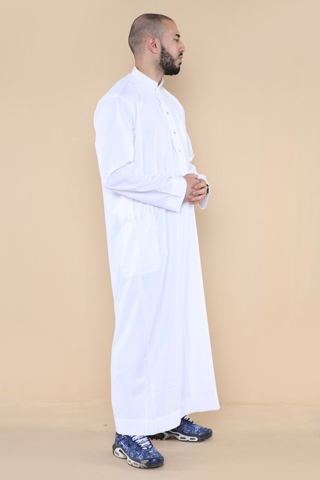 Mens Thobe Jubba Saudi Islamic Arabic Eid Cotton Kaftan Jubbah Umrah ...