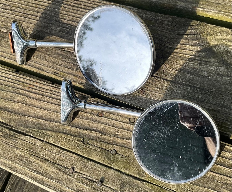 ANTIQUE AUTOMOBILE CLAMP-ON SIDE MIRRORS = VINTAGE PAIR OF MIRRORS | eBay