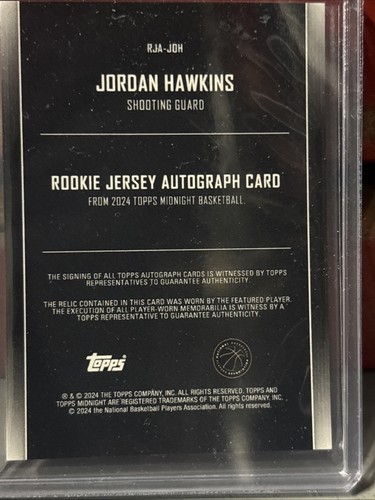 2023-24 Topps Midnight Jordan Hawkins Rookie Patch Auto - NO Pelicans ...