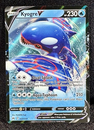 🔥Kyogre V 037/159 Crown Zenith Holo “Ultra Rare” Masterpiece Pokemon ...