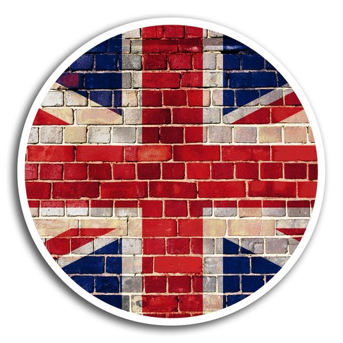 2 x 10cm Brick Union Jack Vinyl Stickers - Travel Sticker Laptop ...