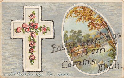 G80/ Comins Michigan Postcard Greetings Easter From Comins Oscoda | eBay