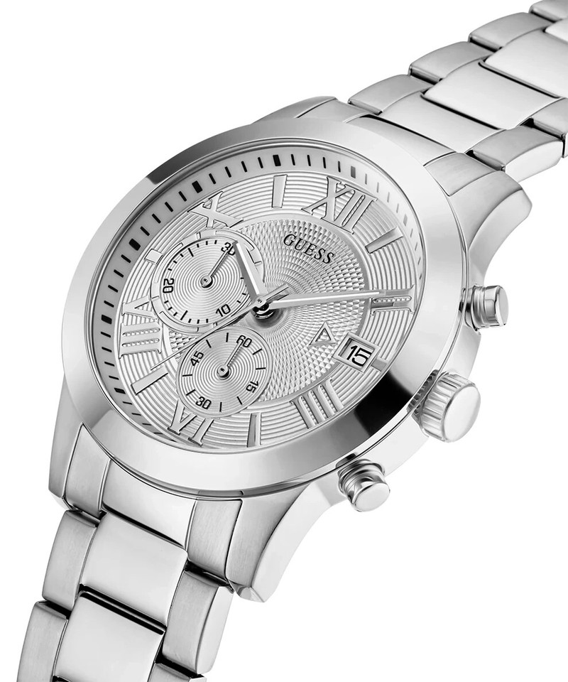 Guess Men's Classic Chronograph Silver Dial Watch - W0668G7 NEW | eBay